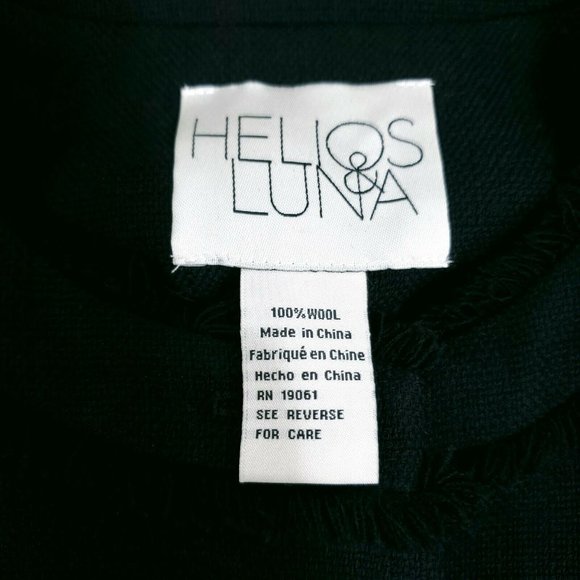 Helios & Luna | Jackets & Coats | Helios Luna Black Wool Tweed Fringe ...